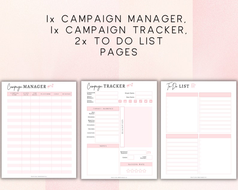 Printable Social Media Content Planner, Social Media Planner Printable ...