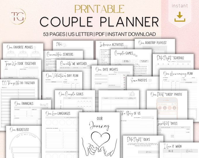 Couple Planner, Couple Journal, Relationship Planner, Relationship ...