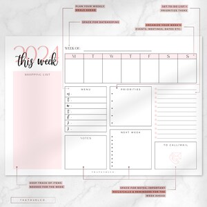 Weekly Planner Printable, 2024 Weekly Planner Template, Weekly ...