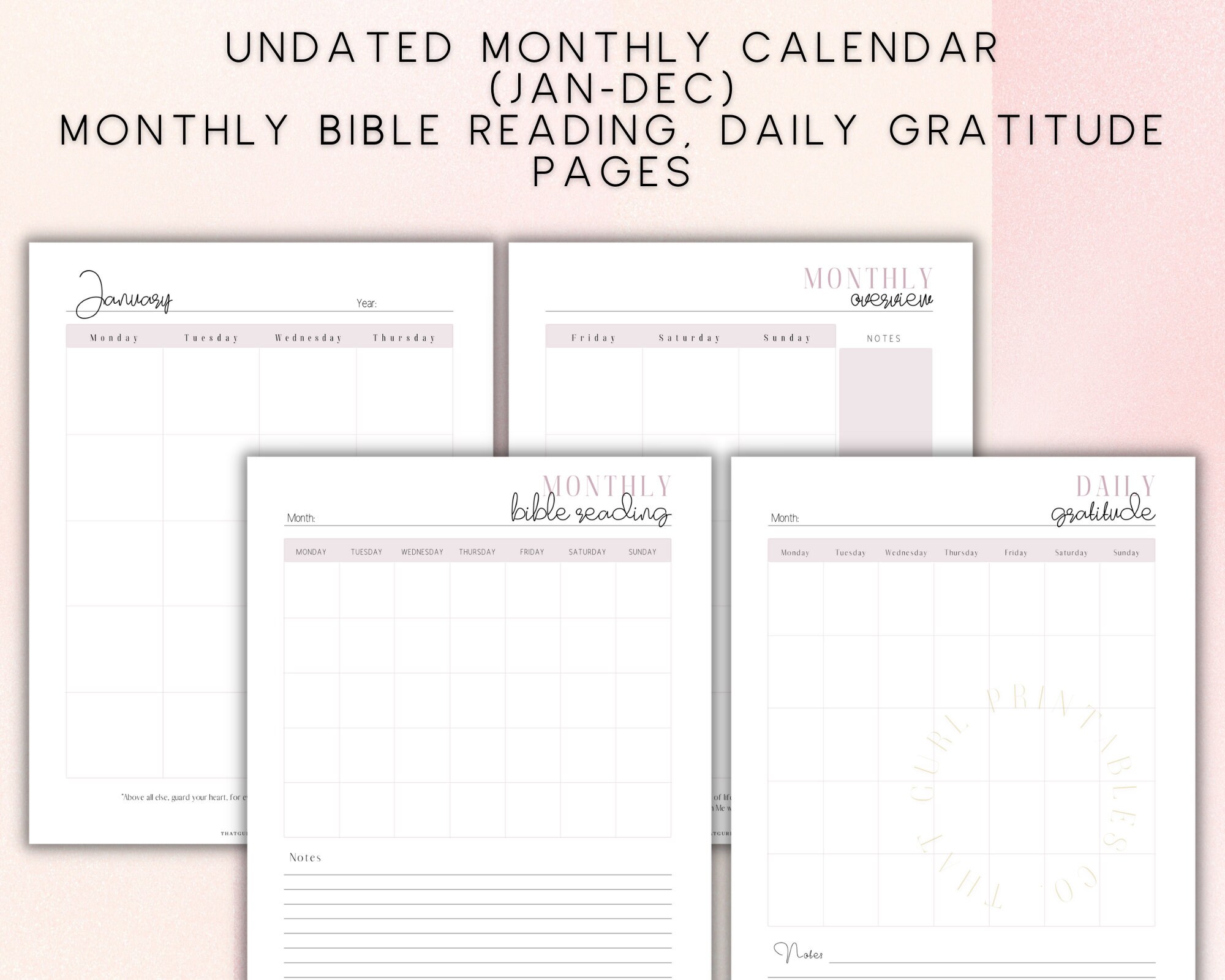 Faith Planner Printable, Bible Study Notebook, Printable Prayer Journal ...