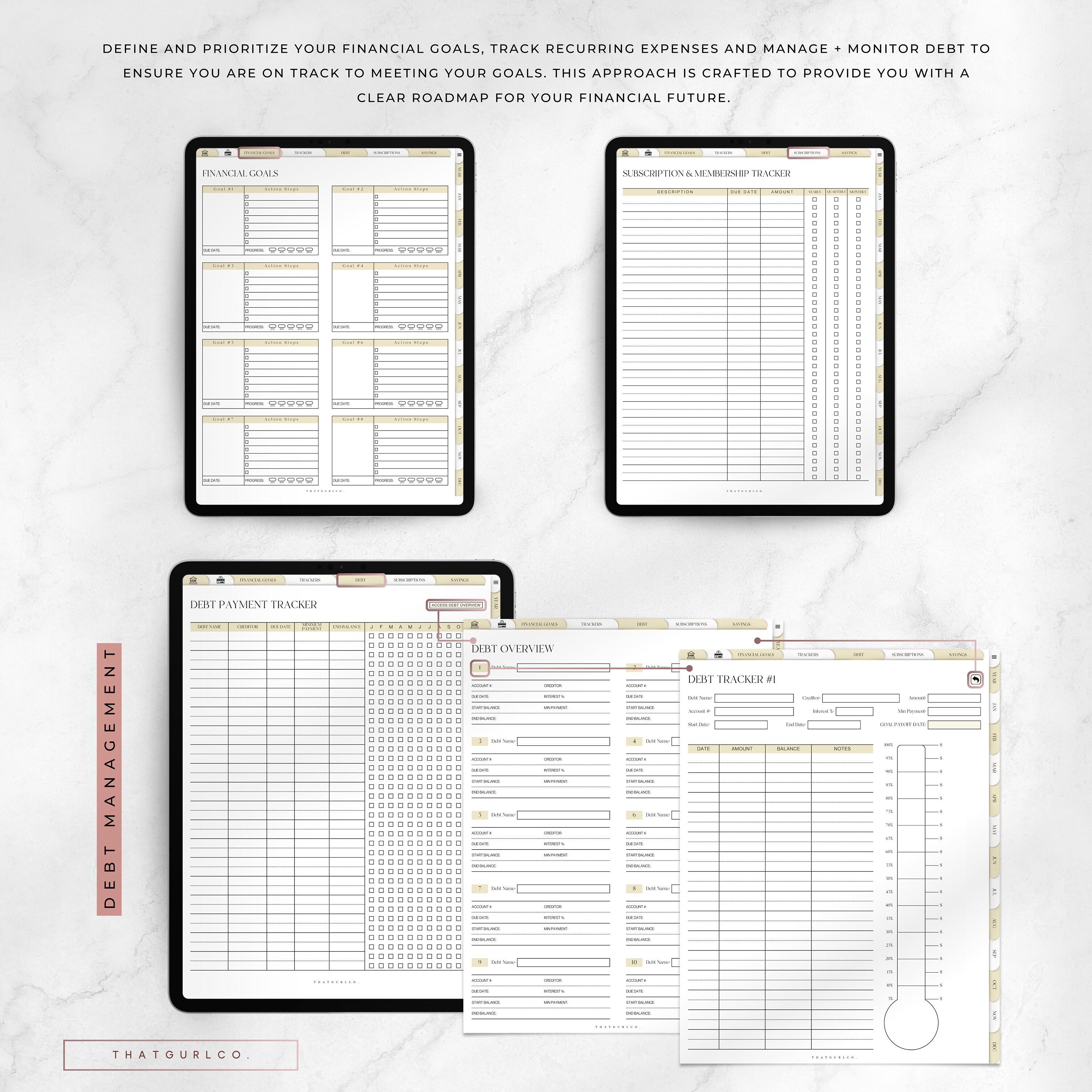 Digital Finance Planner, Digital Budget Planner, Paycheck Budget ...