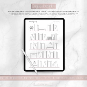 Bookshelf Reading Log, Printable Reading Tracker, Digital Bookshelf ...