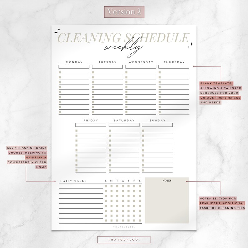 Weekly Cleaning Schedule, Cleaning Checklist, Weekly House Chores ...