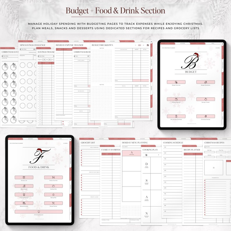 Digital Christmas Planner, Holiday Organizer, Christmas Gift List, Xmas ...