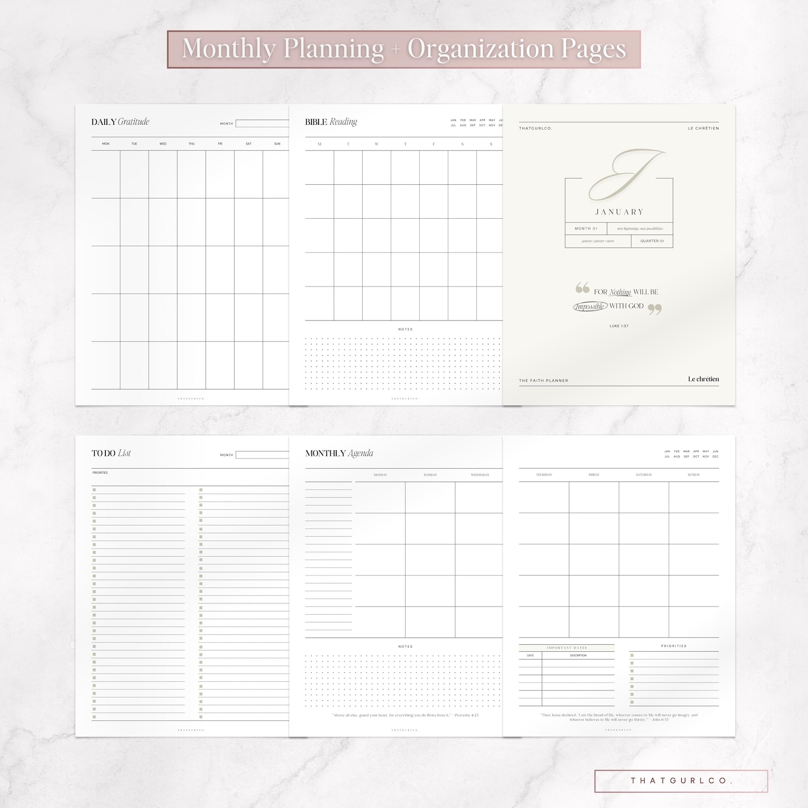 Faith Planner Printable, Bible Study Notebook, Printable Prayer Journal ...