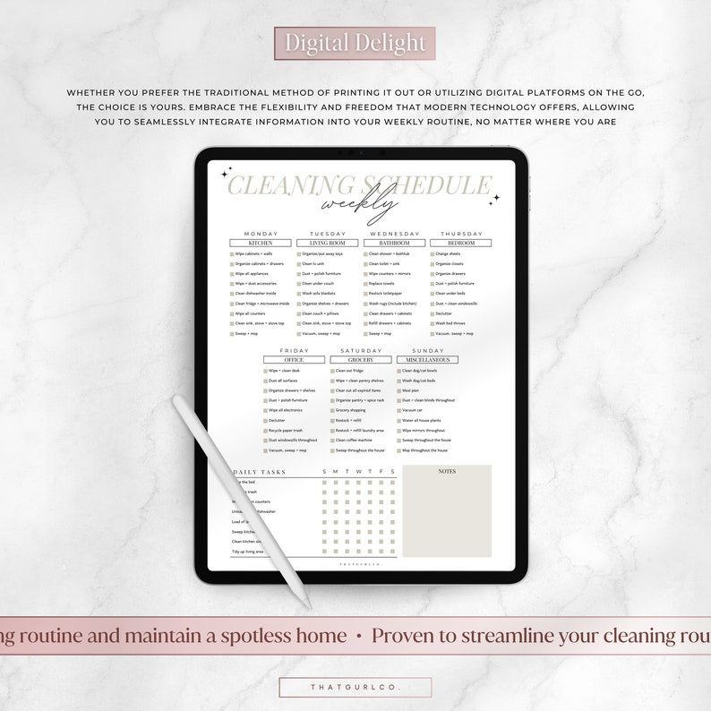 Weekly Cleaning Schedule, Cleaning Checklist, Weekly House Chores ...