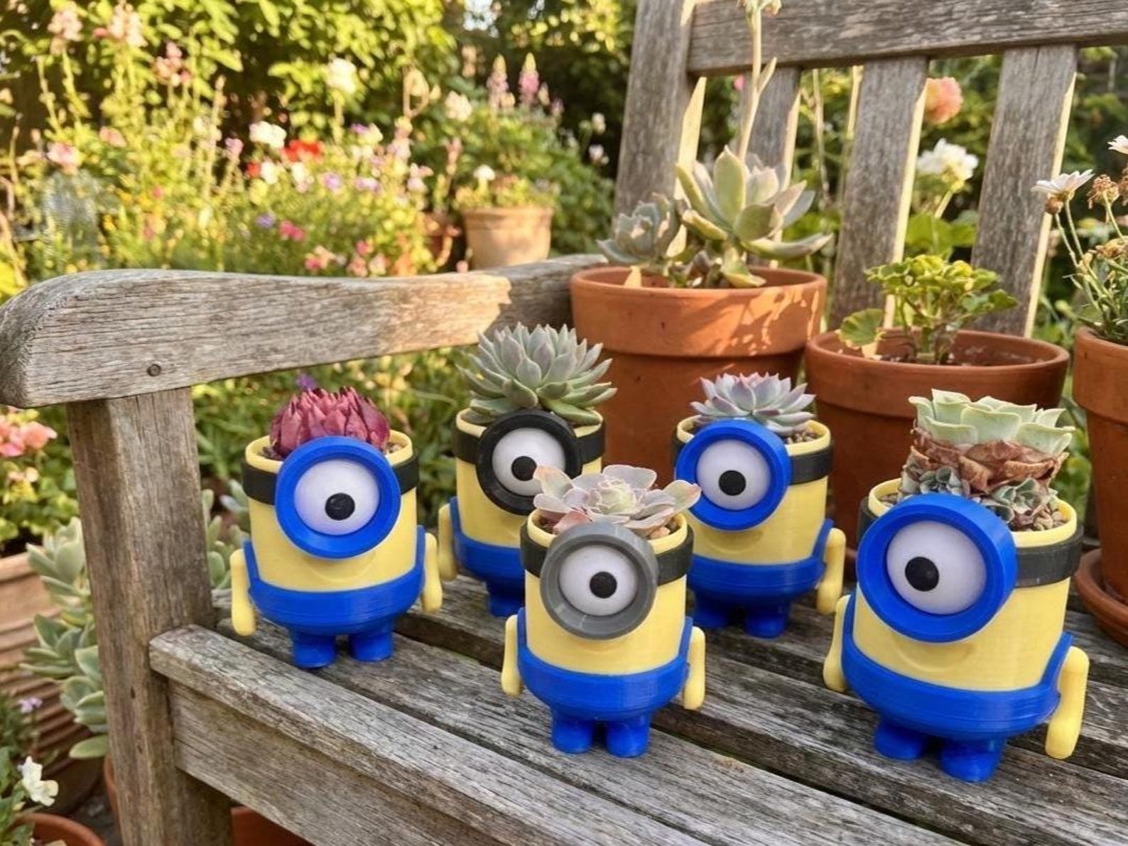 3D Printed Minion Succulent Planter – Whimsical Home & Office Decor - Etsy