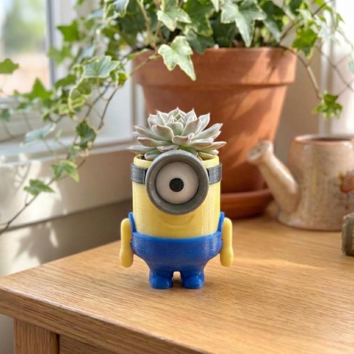 3D Printed Minion Succulent Planter – Whimsical Home & Office Decor - Etsy
