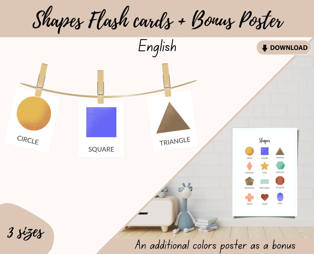 Cartes flash de formes FRANÇAIS | Formes vocabulaire montessori ...