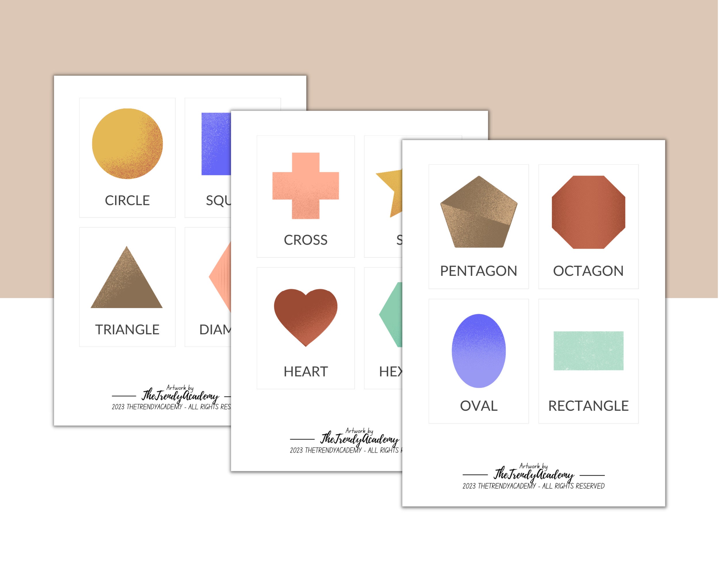 Cartes flash de formes FRANÇAIS | Formes vocabulaire montessori ...