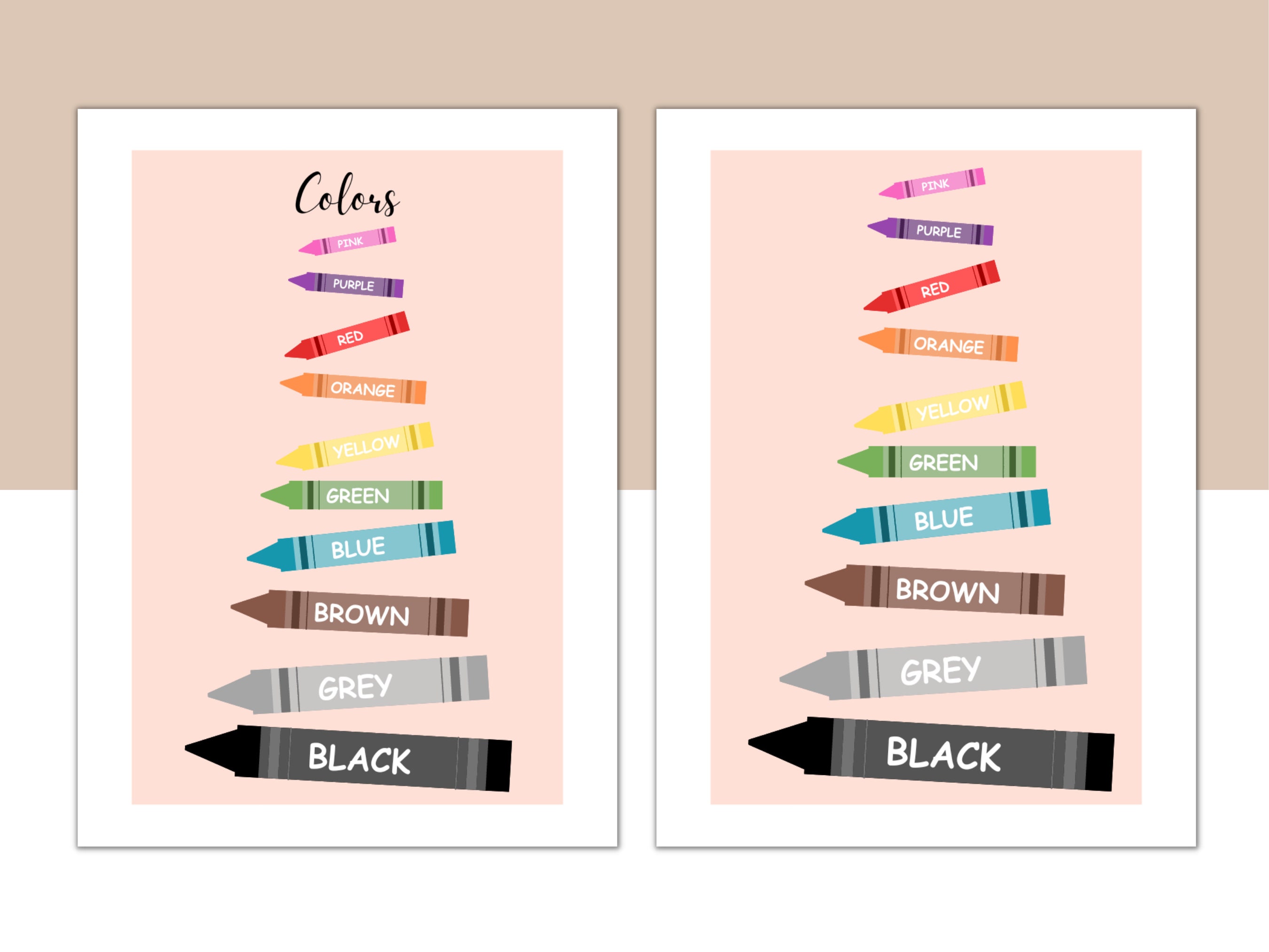 Colors Posters ENGLISH | Colors Montessori Vocabulary Posters ...