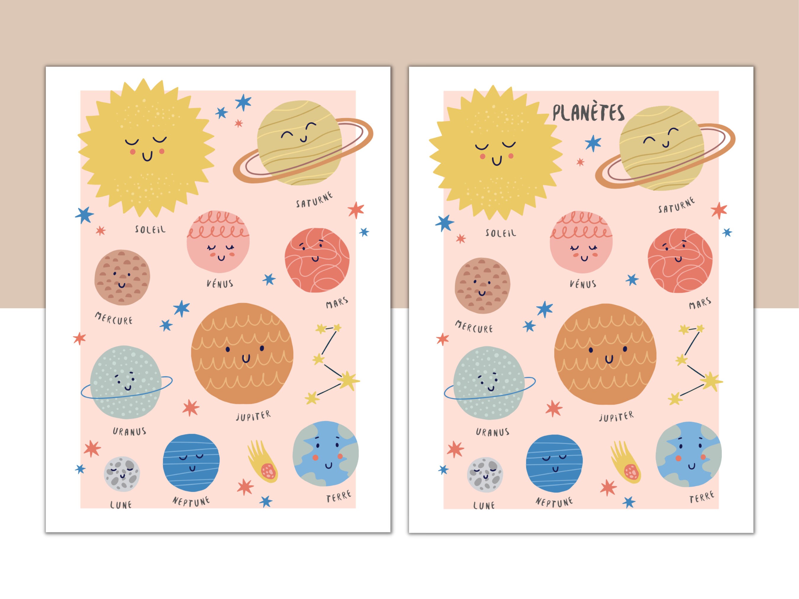 Planets Posters FRENCH | Planets Montessori Vocabulary Posters ...