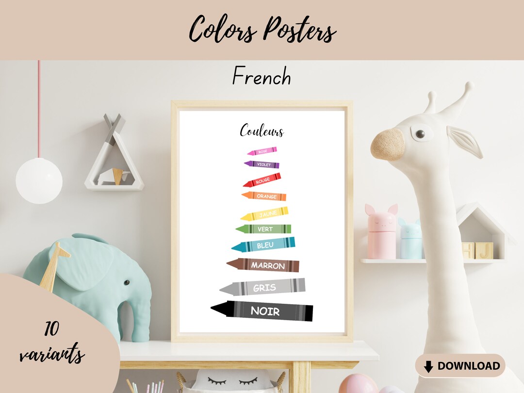 Colors Posters FRENCH | Colors Montessori Vocabulary Posters ...