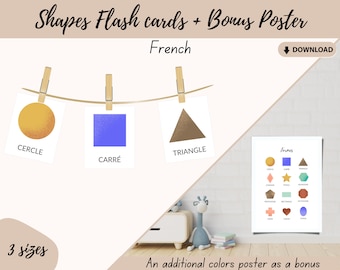 Cartes flash de formes FRANÇAIS | Formes vocabulaire montessori ...