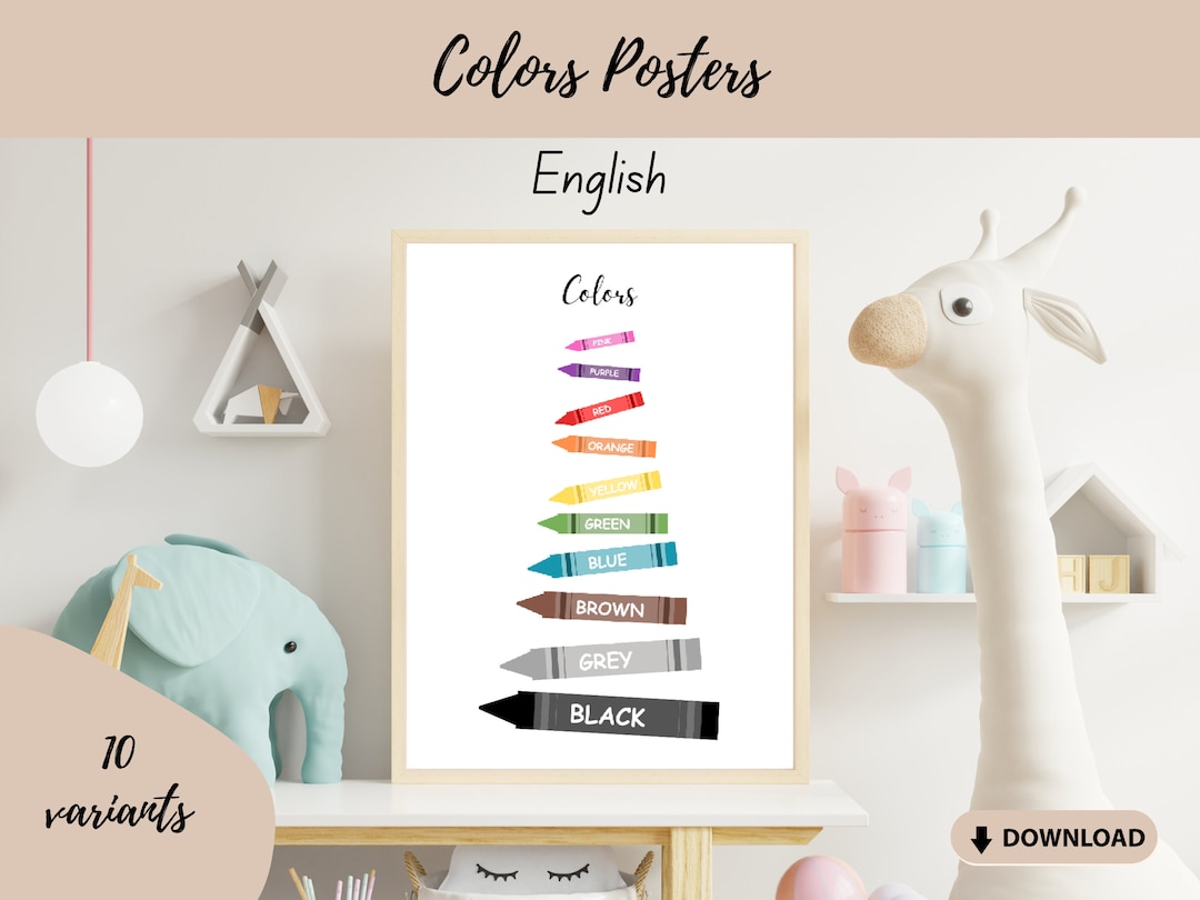 Colors Posters ENGLISH | Colors Montessori Vocabulary Posters ...
