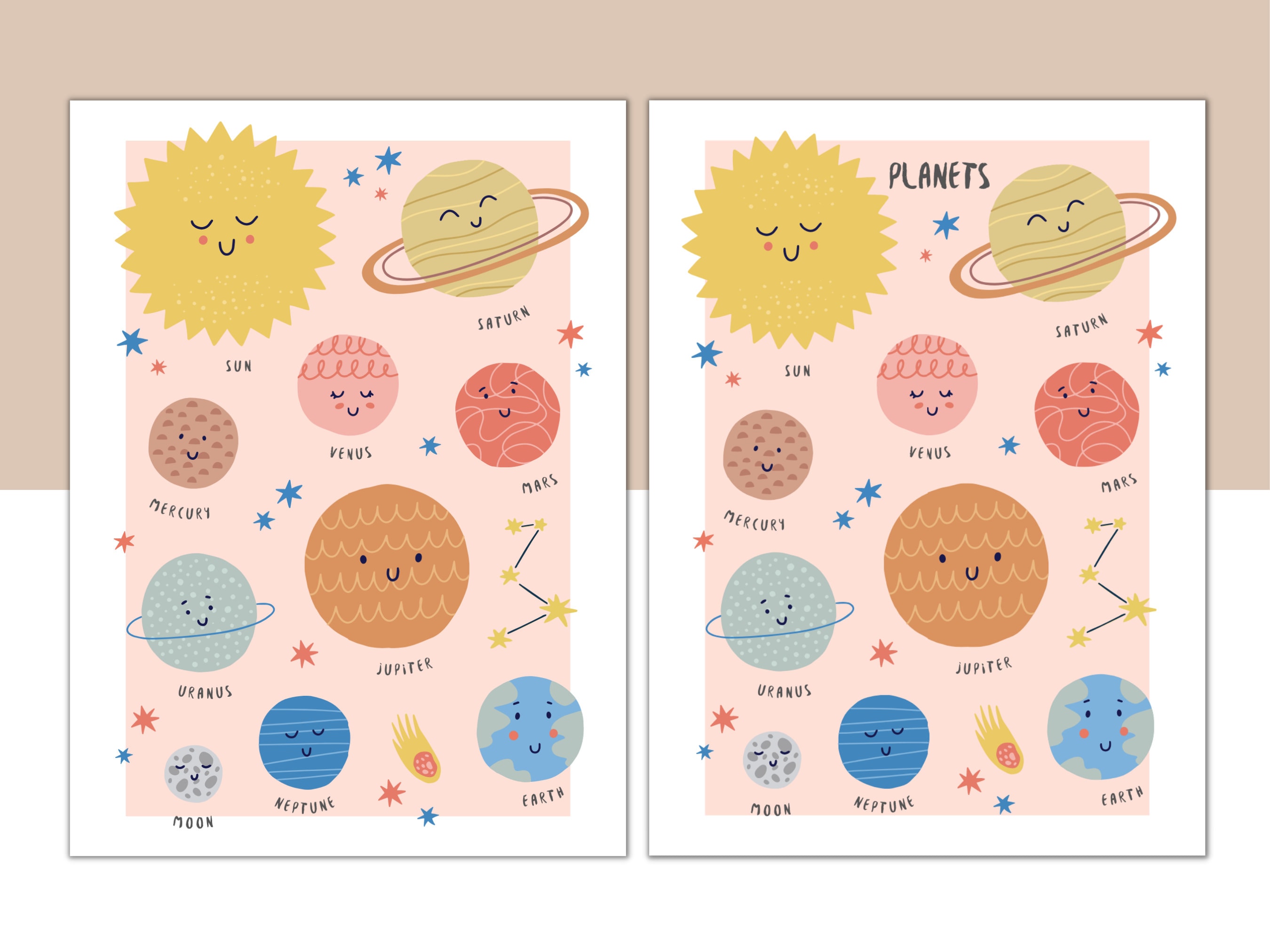 Planets Posters ENGLISH Planets Montessori Vocabulary Posters ...