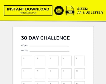30 Day Shape Challenge, Multi Printable Colorable Chart, Challenge ...