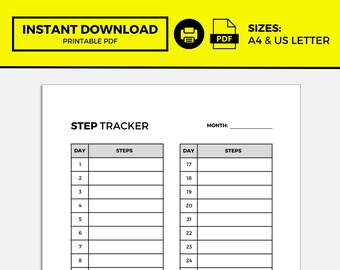 Printable STEP TRACKER for Your Planner or Bullet Journals by ...