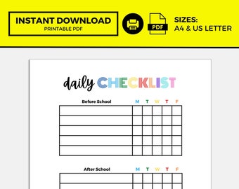 Kid's Daily Summer Activities Checklist, Printable Activity Chart, Kids ...