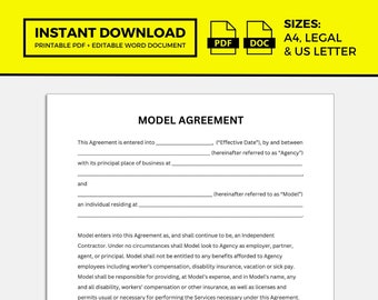 Minor Model Release Template, Canva Contract Template, Minor Contract Template, Model Release ...