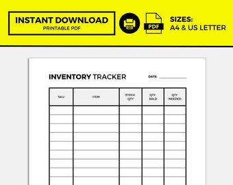 Inventory Management Planner Printable Inventory Tracker Stock Tracker ...