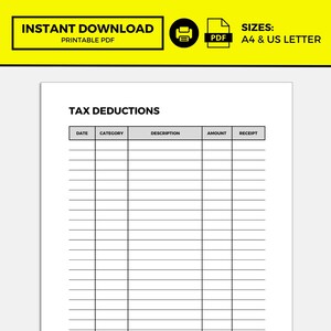Small Business Tax Deductions Cheat Sheet Income and Expense Tracker ...