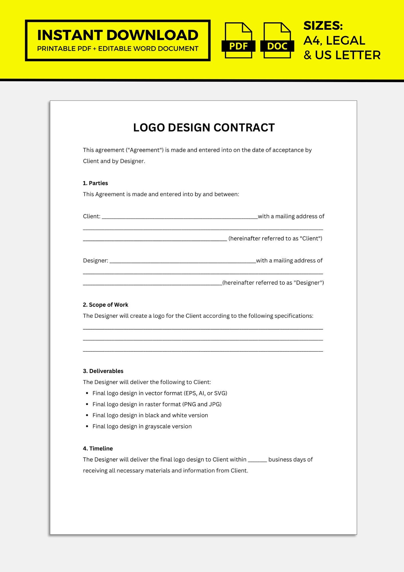 Logo Design Contract - Etsy
