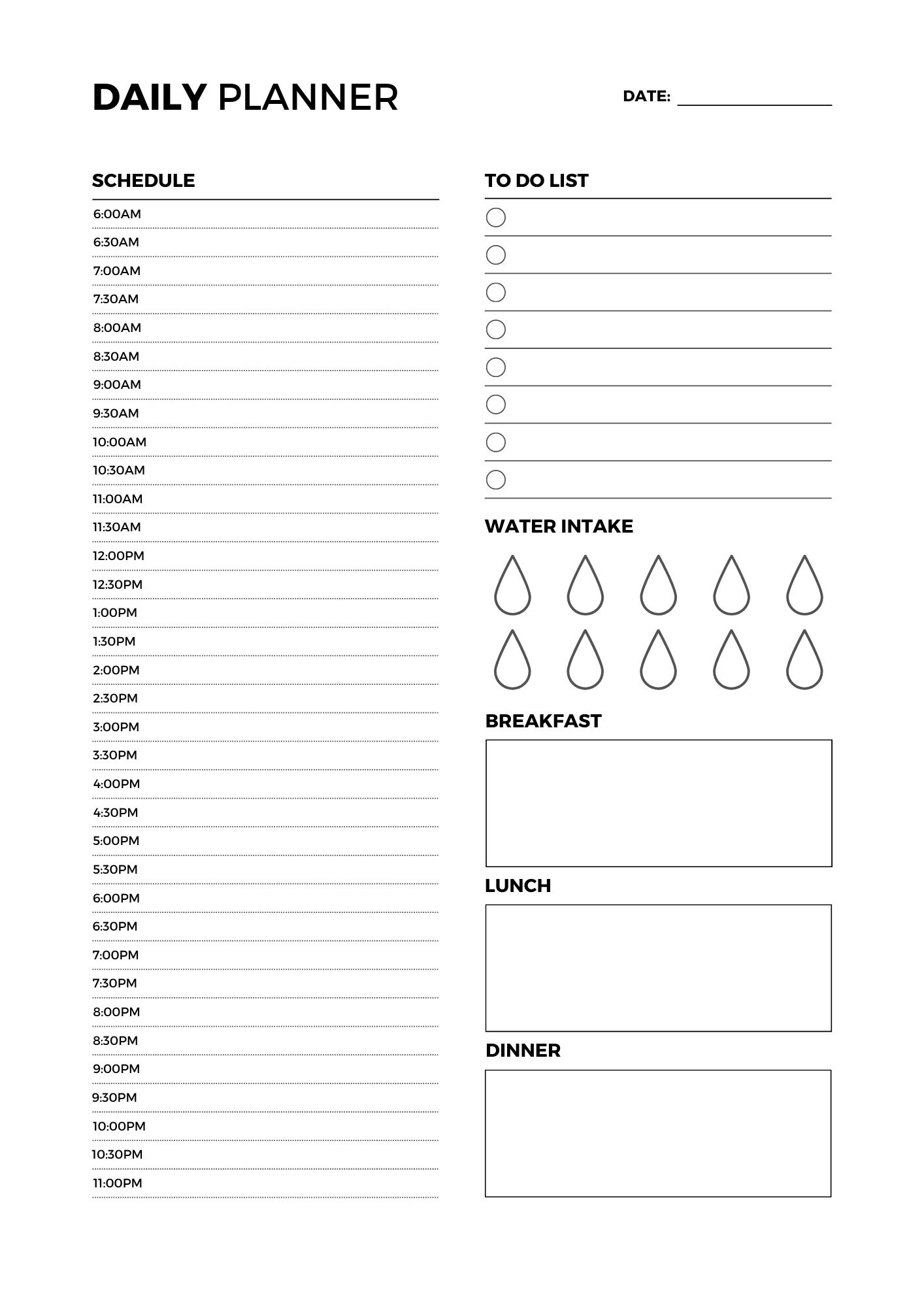 Daily Planner Printable PDF - Etsy