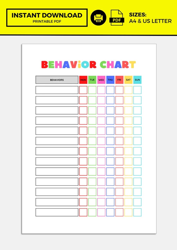 Free Daily Behavior Chart Templates
