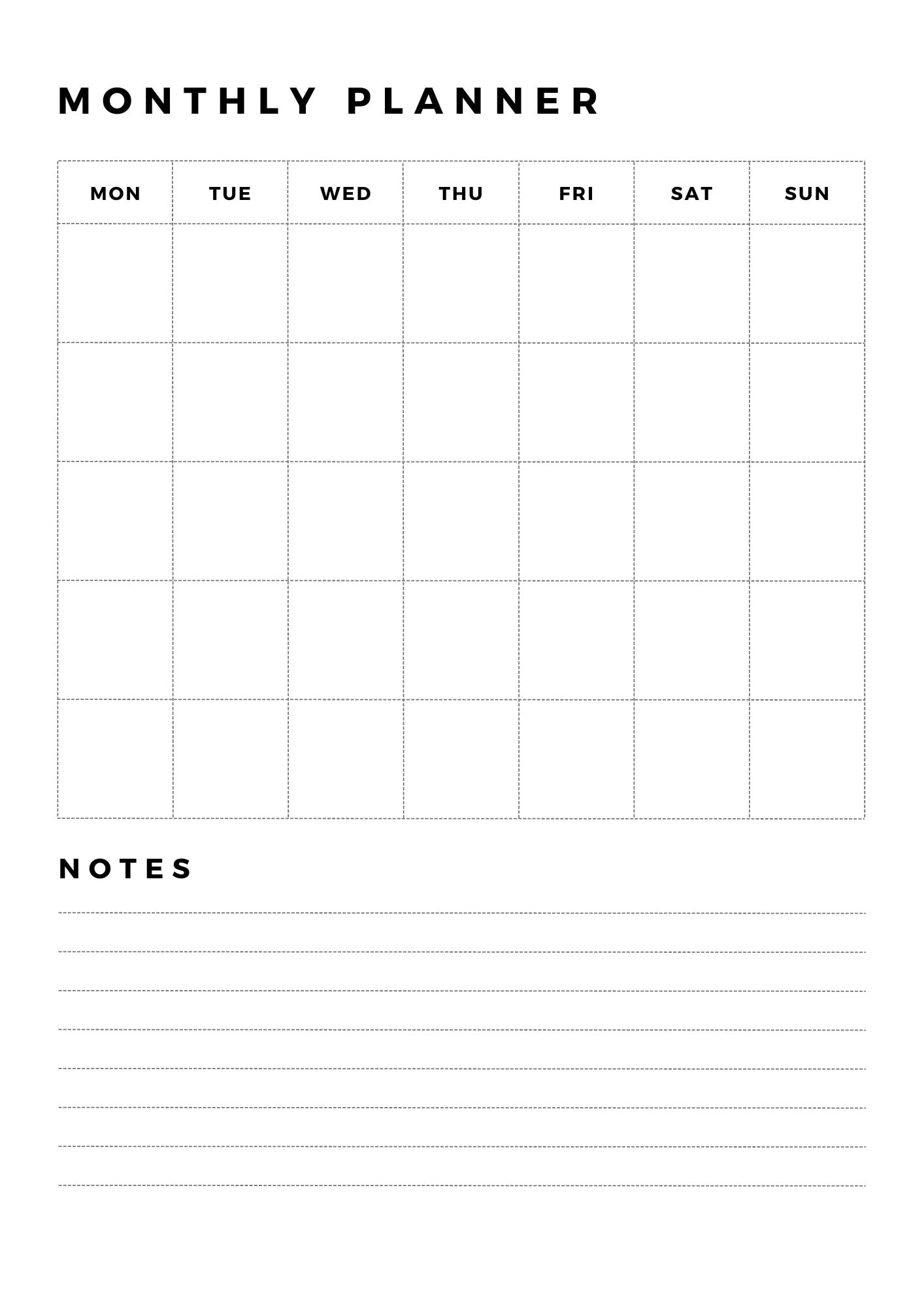 Monthly Planner Printable - Etsy