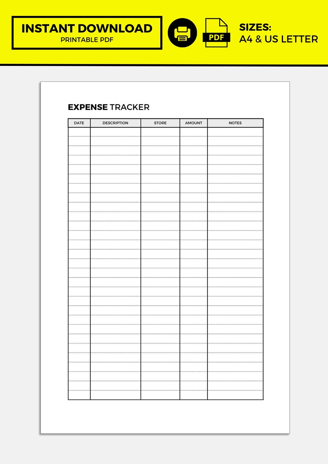 Expense Tracker, Expense Tracker Printable, Expense Tracker Template ...