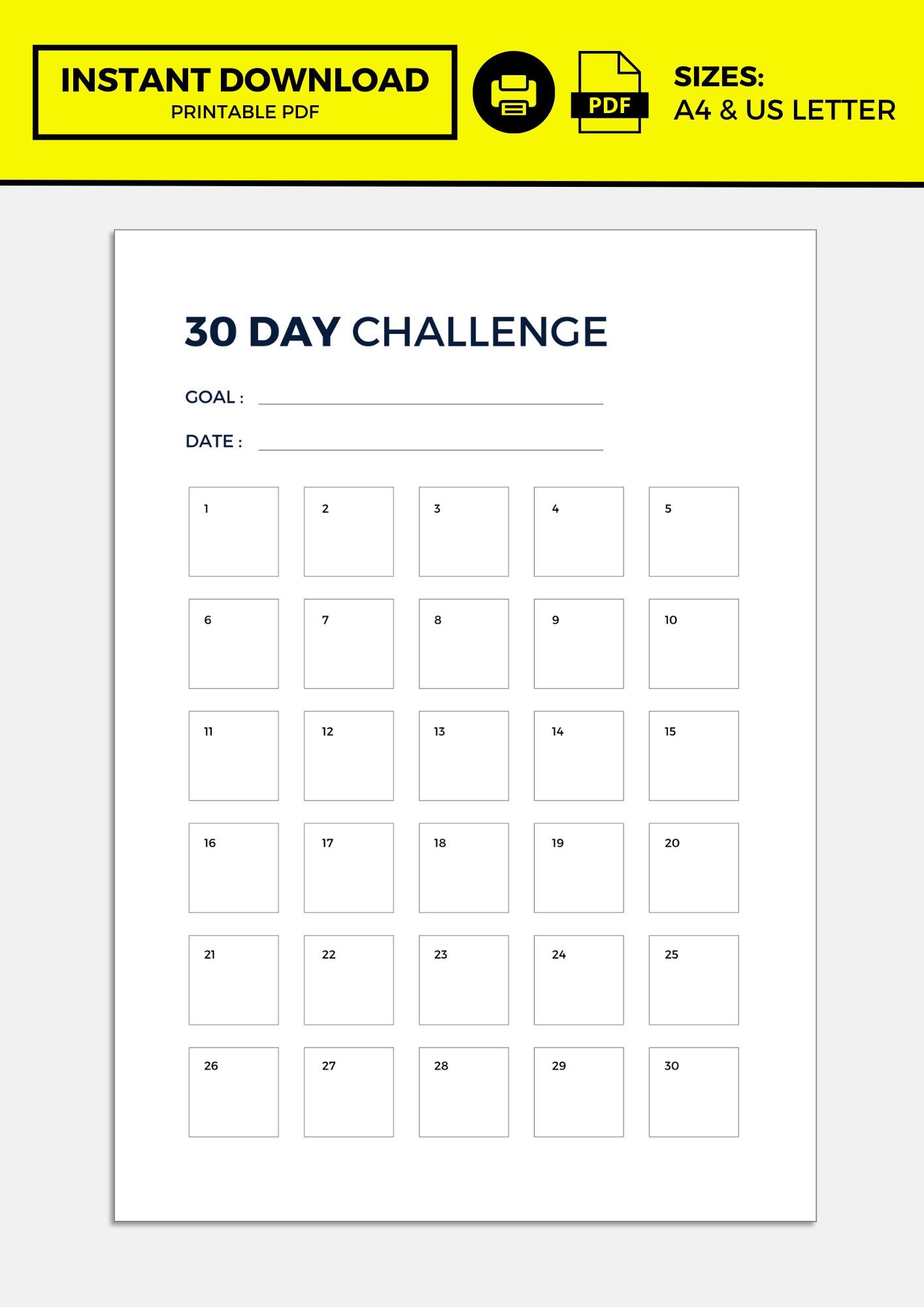 30 Day Challenge Chart