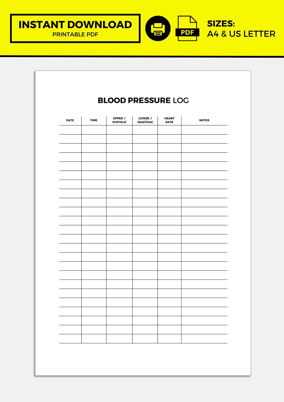 Blood Pressure Log, Blood Pressure Tracker, Blood Pressure Journal ...