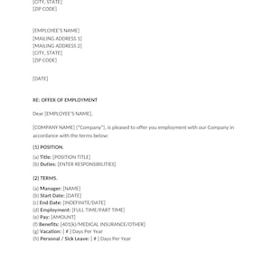 Job Offer Letter, Job Offer Letter Template - Etsy UK
