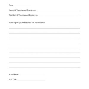 Employee of the Month Nomination Form - Etsy