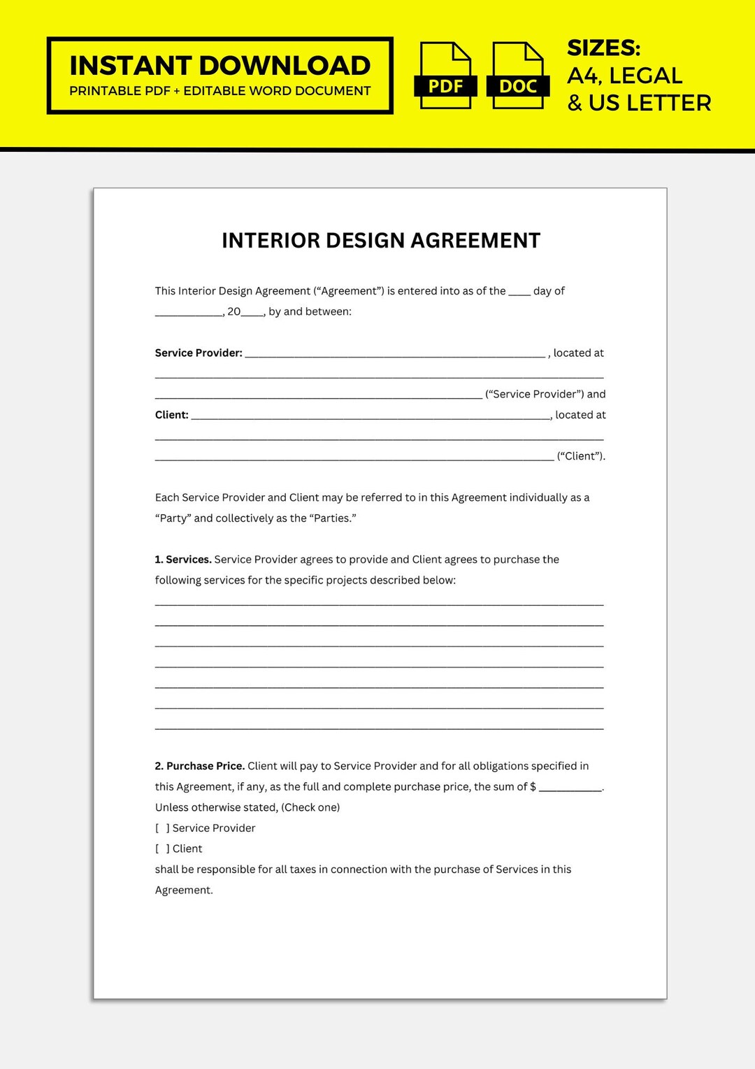 Design Agreement Template