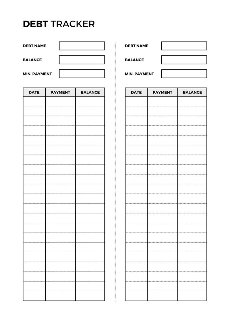 Debt Tracker, Debt Tracker Printable, Debt Tracker Planner, Debt ...