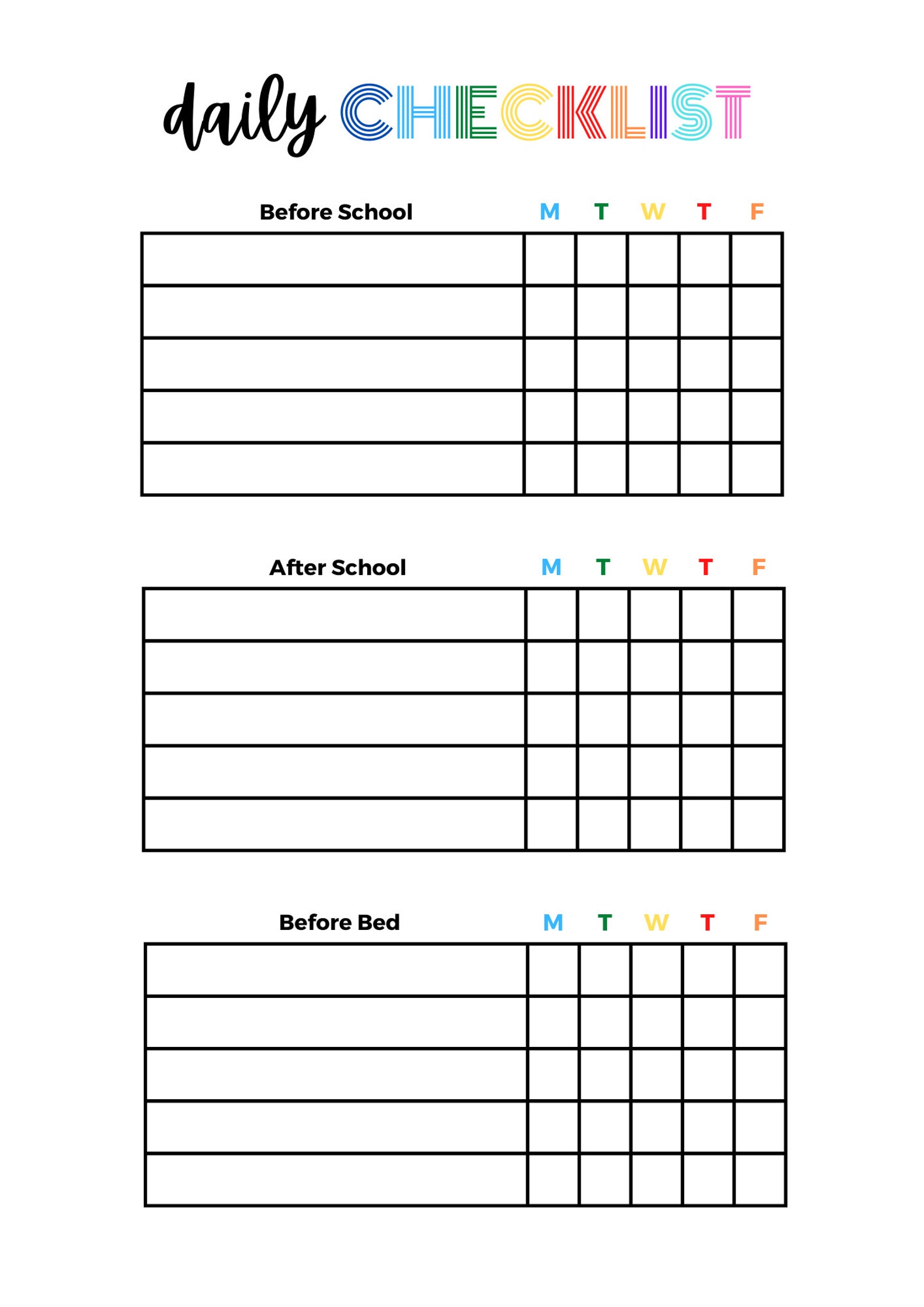Kids Checklist Printable - Etsy