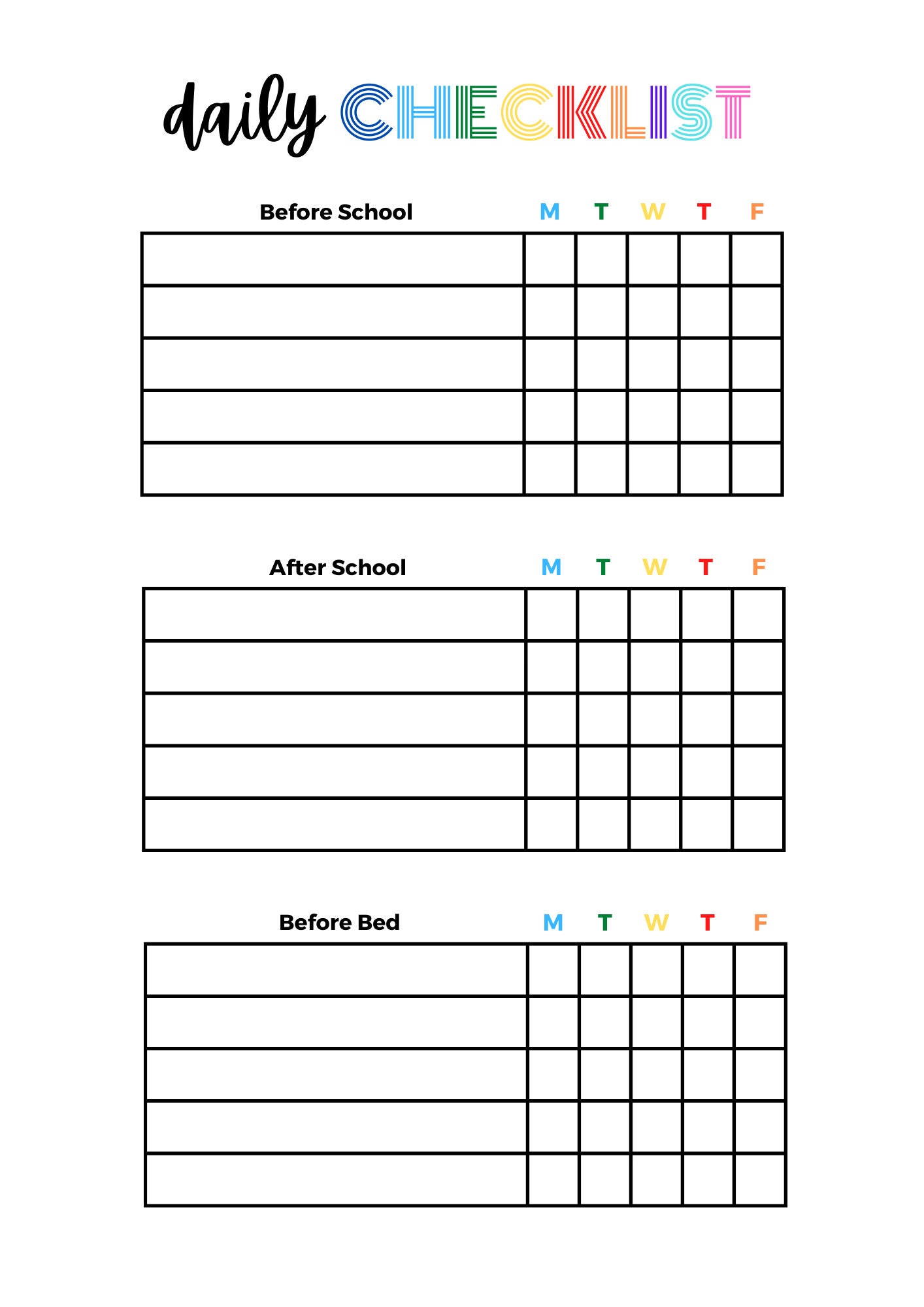 Kids Daily Checklist - Etsy