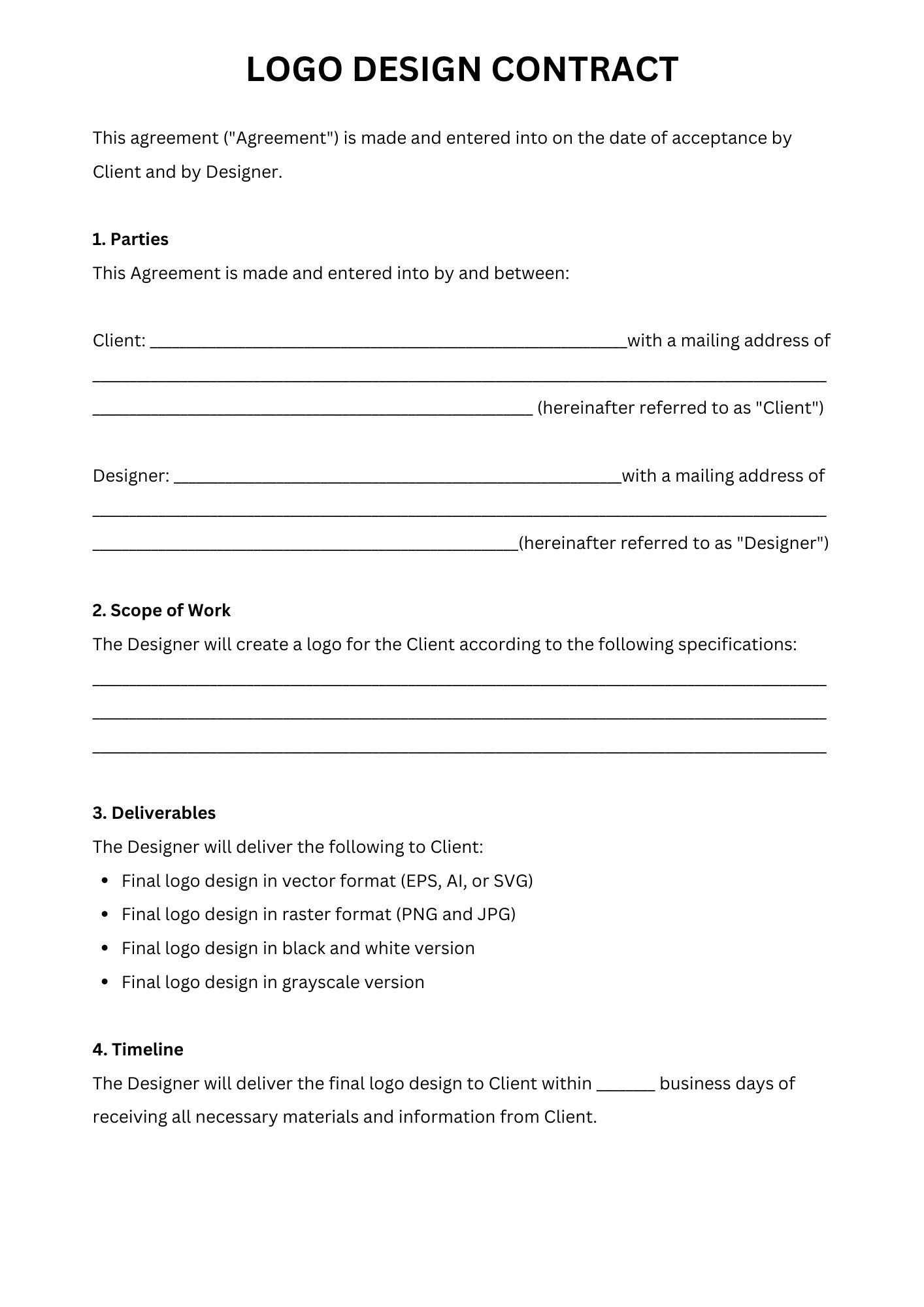 Logo Design Contract - Etsy