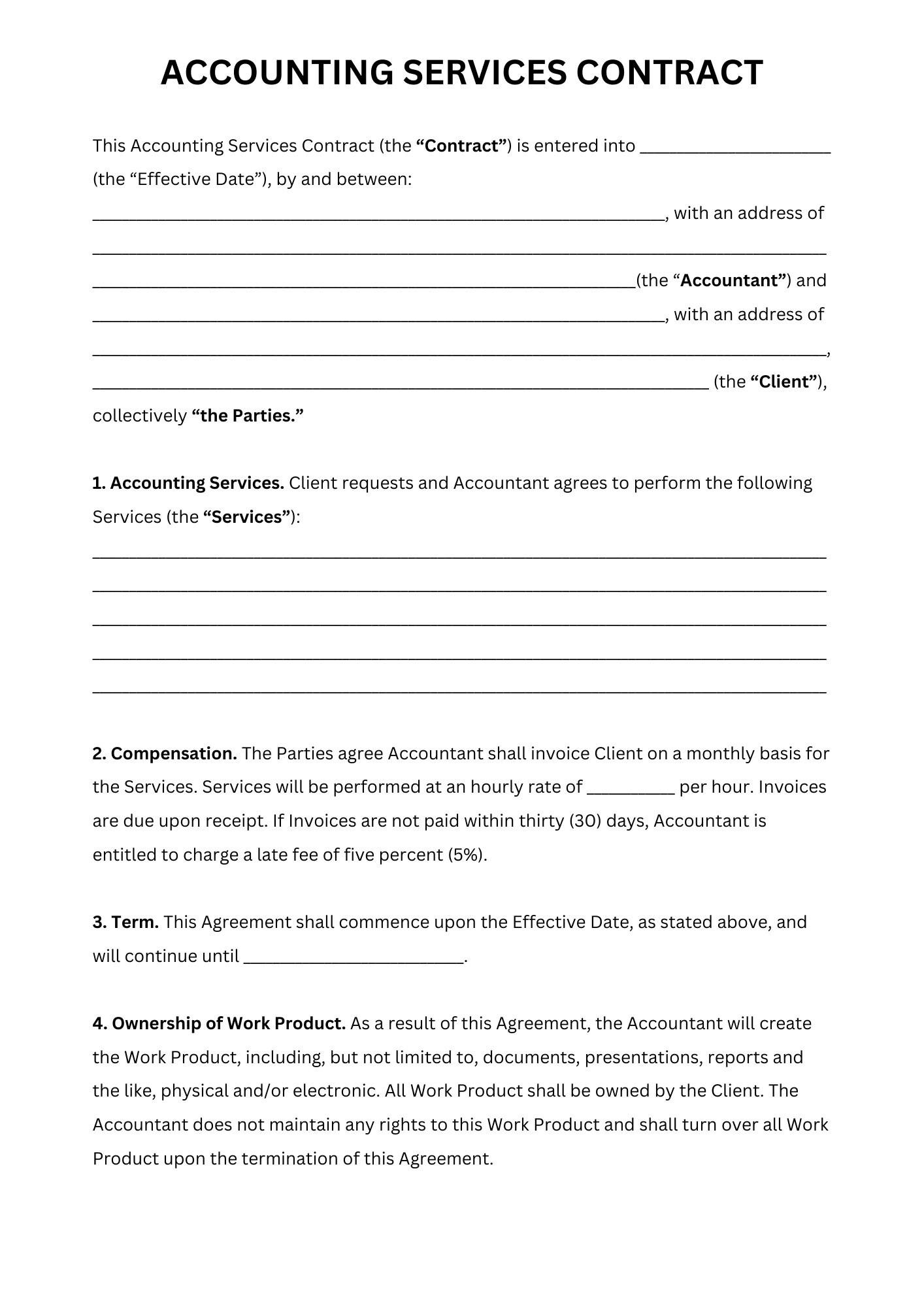 Accounting Contract, Accounting Service Contract - Etsy