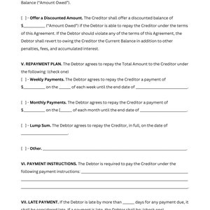 Payment Agreement, Payment Contract - Etsy