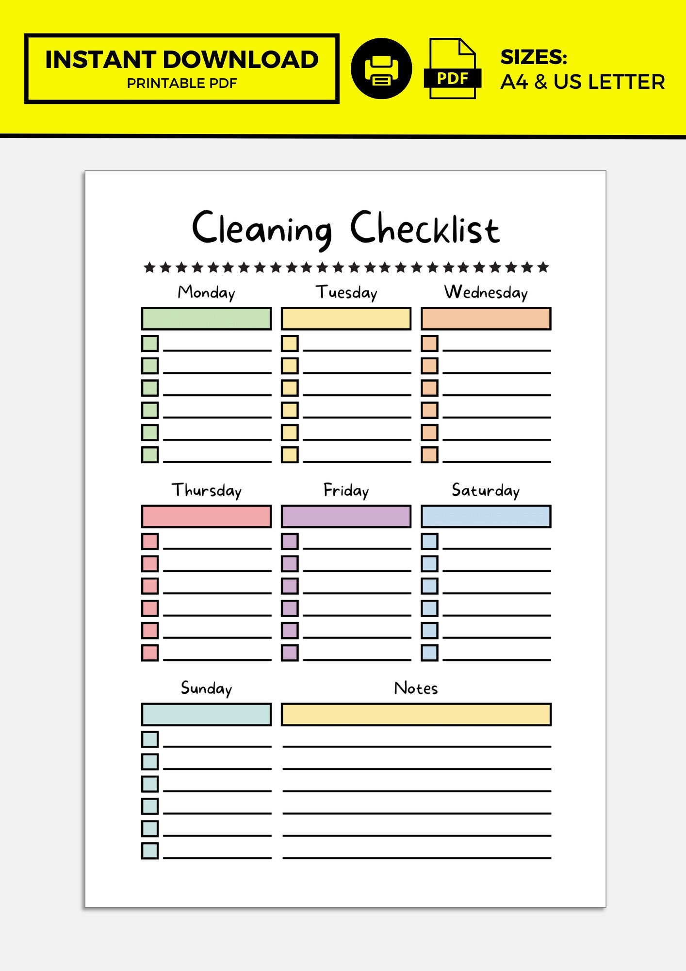 Kids Cleaning Checklist, Kids Cleaning Chart, Kids Cleaning Schedule ...