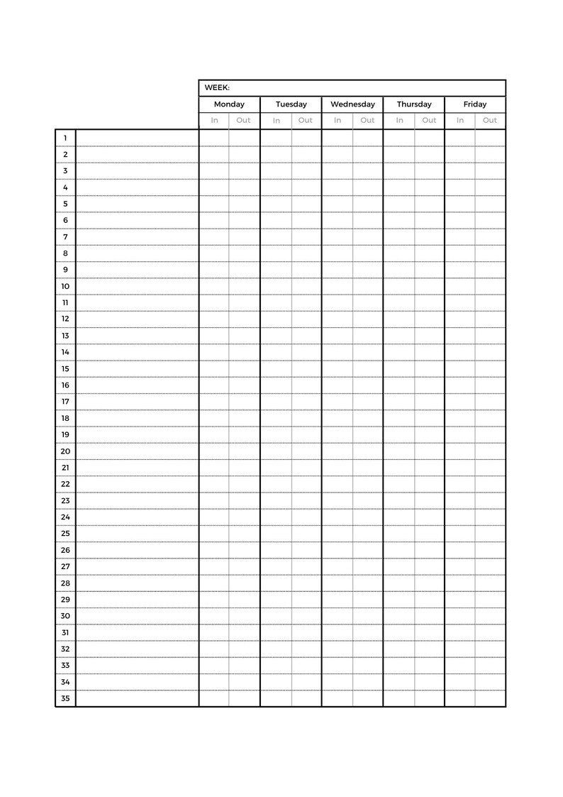 Sign in Sheet, Sign in Sheet Template, Sign in Sheet Printable, Sign in ...
