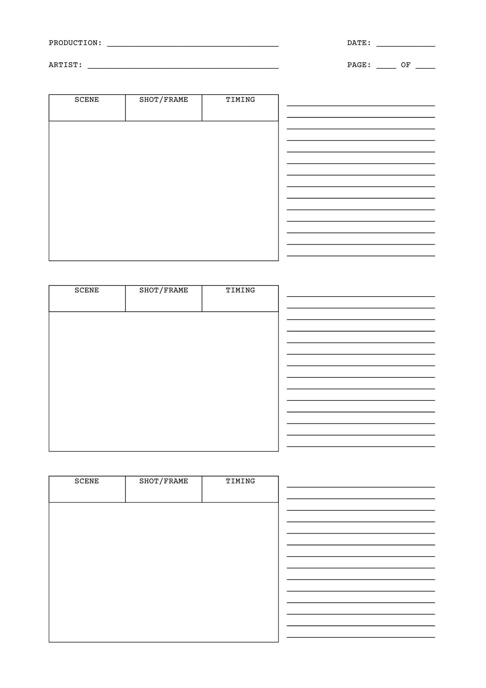 Storyboard Template, Storyboard Printable, Storyboard Planner - Etsy