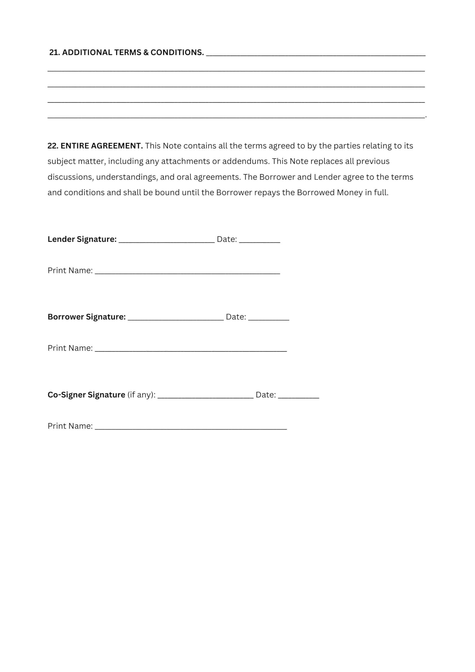 Promissory Note Promissory Note Template - Etsy Australia