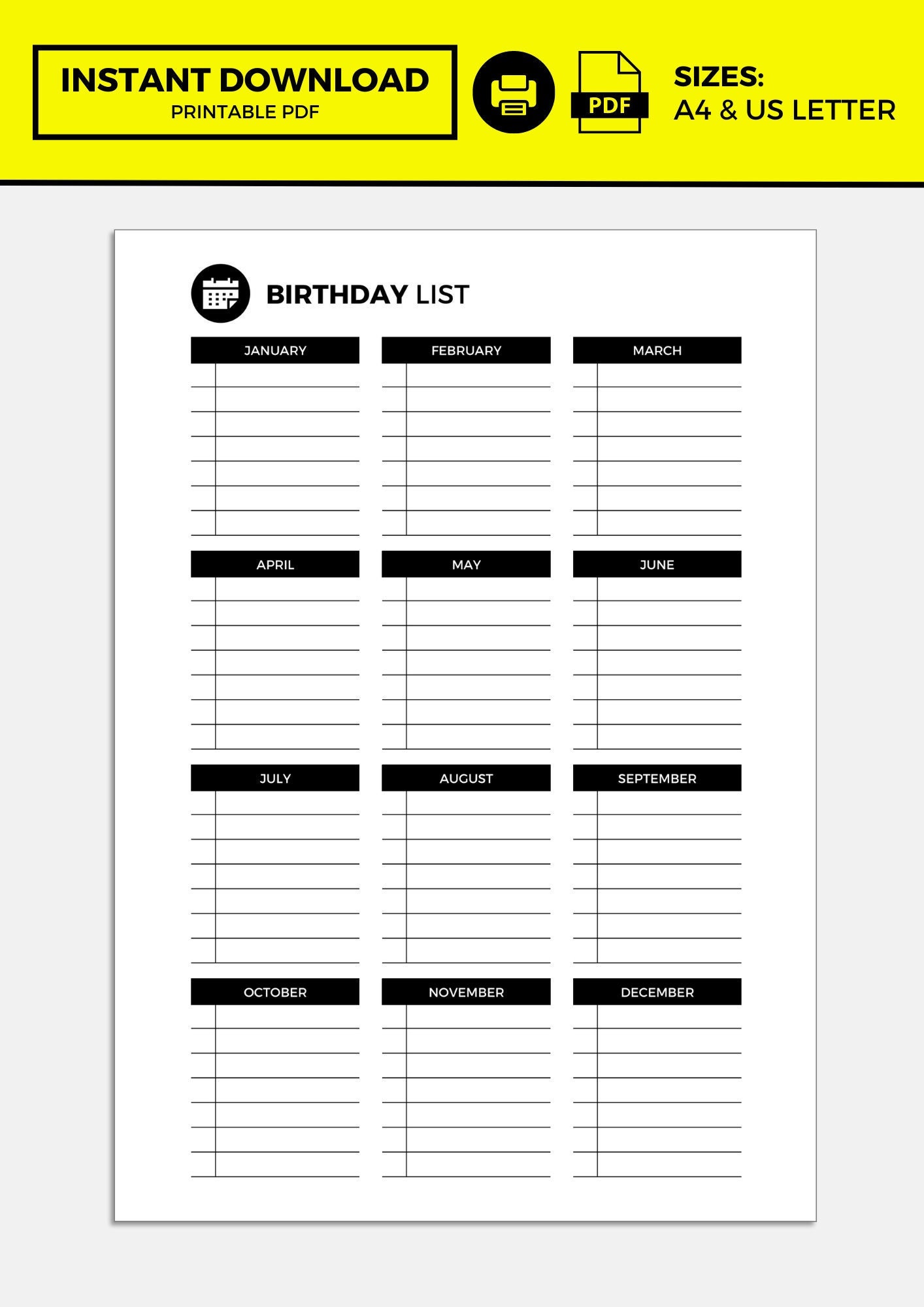 The Word Birthday List