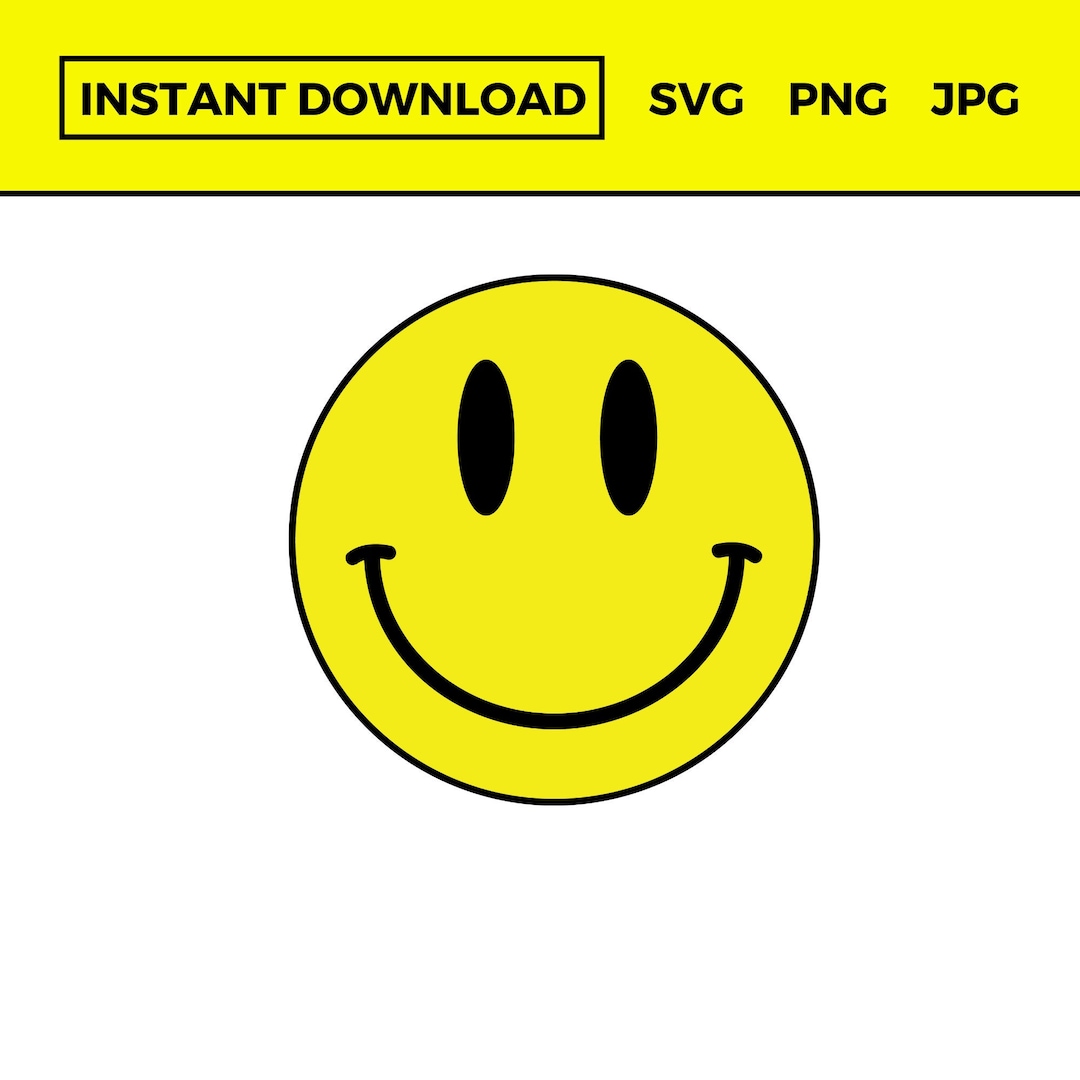 Yellow Smiley Face SVG, Yellow Smiley Face PNG, Yellow Smiley Face - Etsy