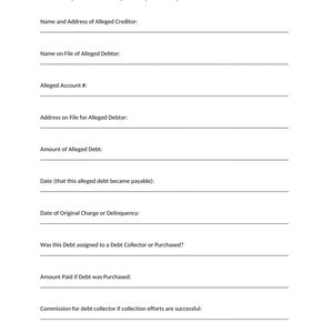 Debt Validation Letter, Debt Validation Letter Template - Etsy