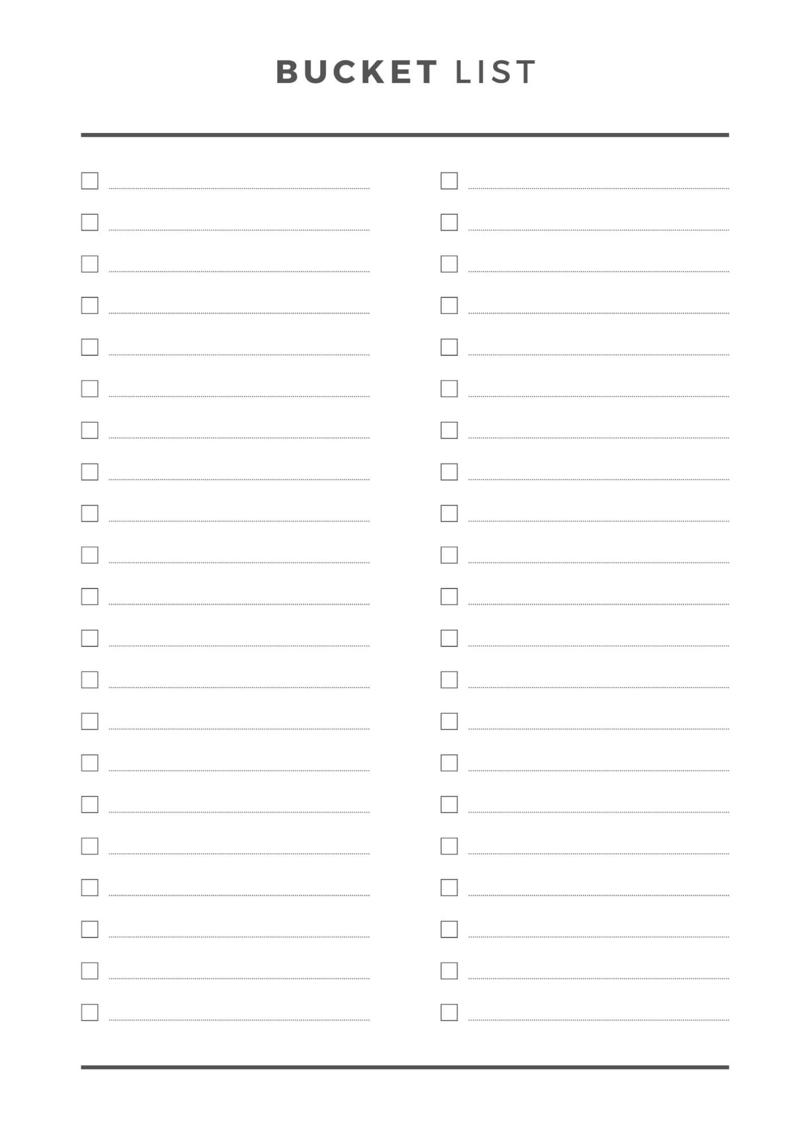 Bucket List Printable, Bucket List Template, Bucket List Tracker ...